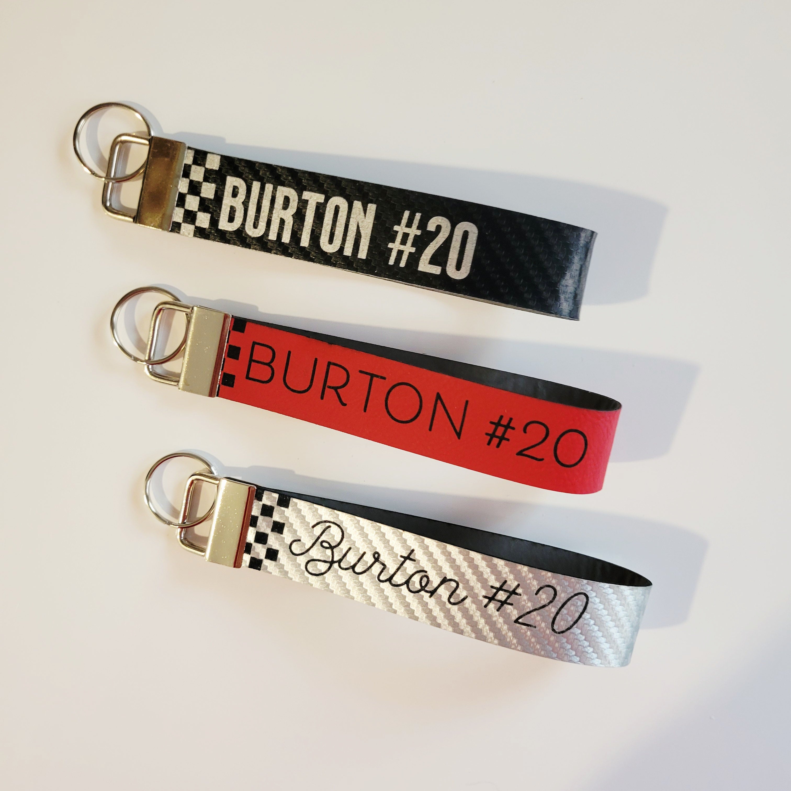 Personalized Custom Engraved Leatherette Wristlet Key Fob – 4 Left Turns